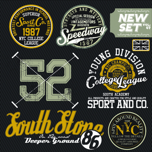 Vintage t shirt labels creative vector Vectors graphic art designs in editable .ai .eps .svg ...
