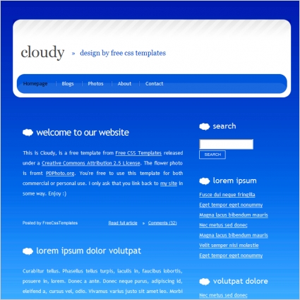Cloudy Free website templates in css, html, js format for free download ...