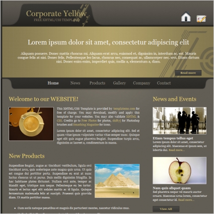 corporate yellow Free website templates in css, html, js format for ...