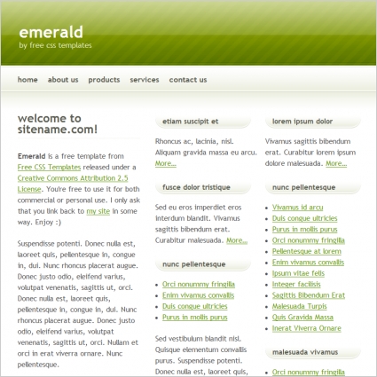 Emerald Free website templates in css, html, js format for free ...