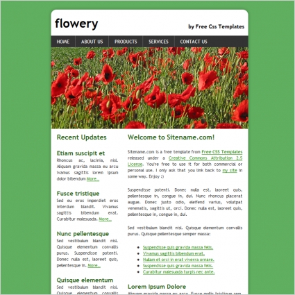 Flowery Free website templates in css, html, js format for free ...