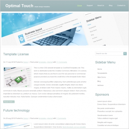 Optimal Touch Template Free website templates in css, html, js format ...