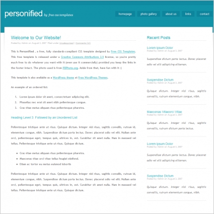 Personified Free website templates in css, html, js format for free ...