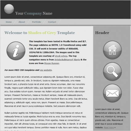 Shades of Grey Template Free website templates in css, html, js format ...