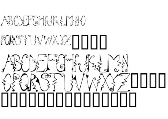 Zig Zagged Zig Font in truetype .ttf opentype .otf format free and easy ...